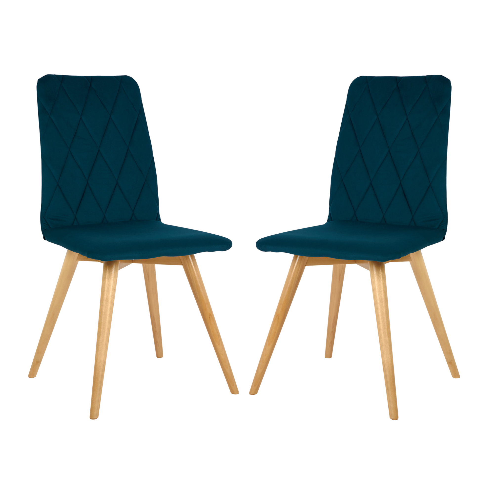 Комплект из 2-х обеденных стульев Polini Home Rio SD темно-бирюзовый/натуральный
