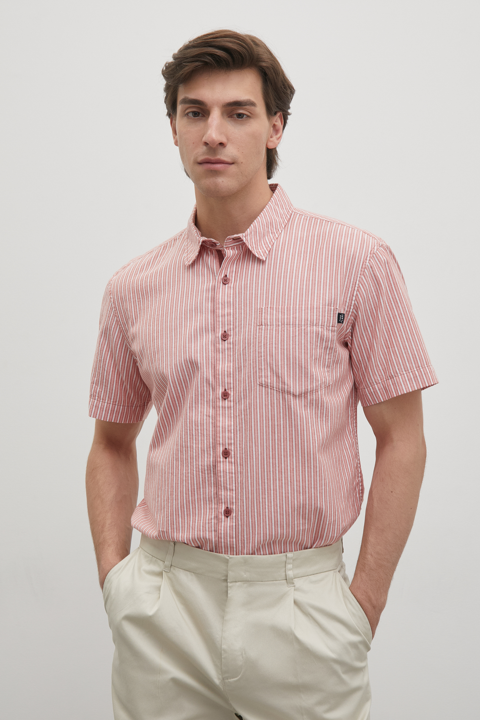 Рубашка мужская Finn Flare FSC21024 красная 2XL