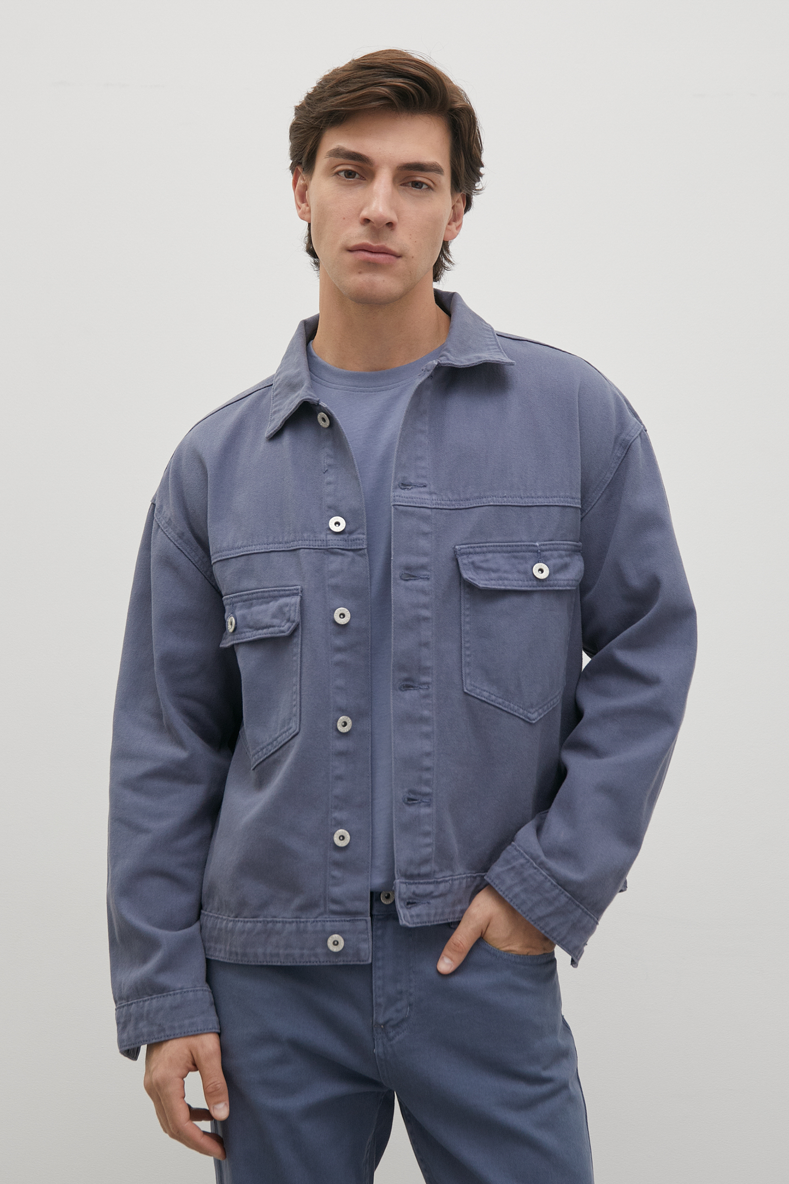 Джинсовая куртка мужская Finn Flare FSD25001 синяя XL