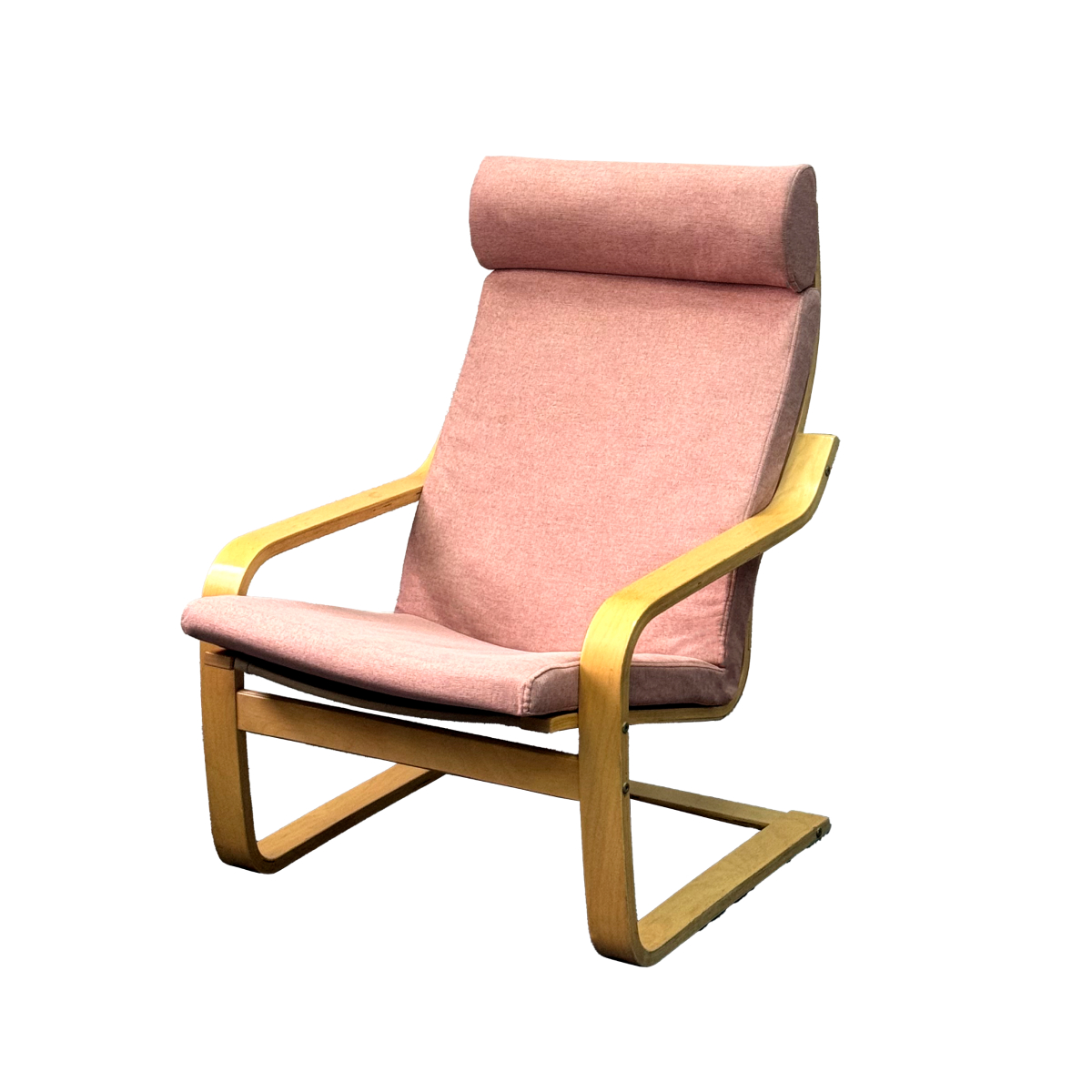 Чехол LuxAlto 10751 на кресло Поэнг Икеа без поролона, ткань Laguna рогожка, розовый, 1шт.
