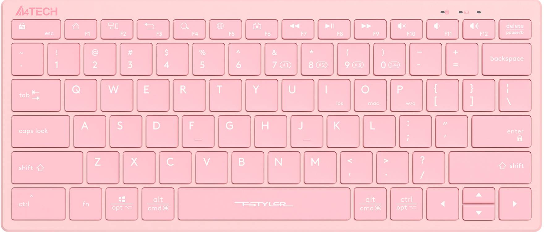 Беспроводная клавиатура A4Tech Fstyler FBX51C Pink