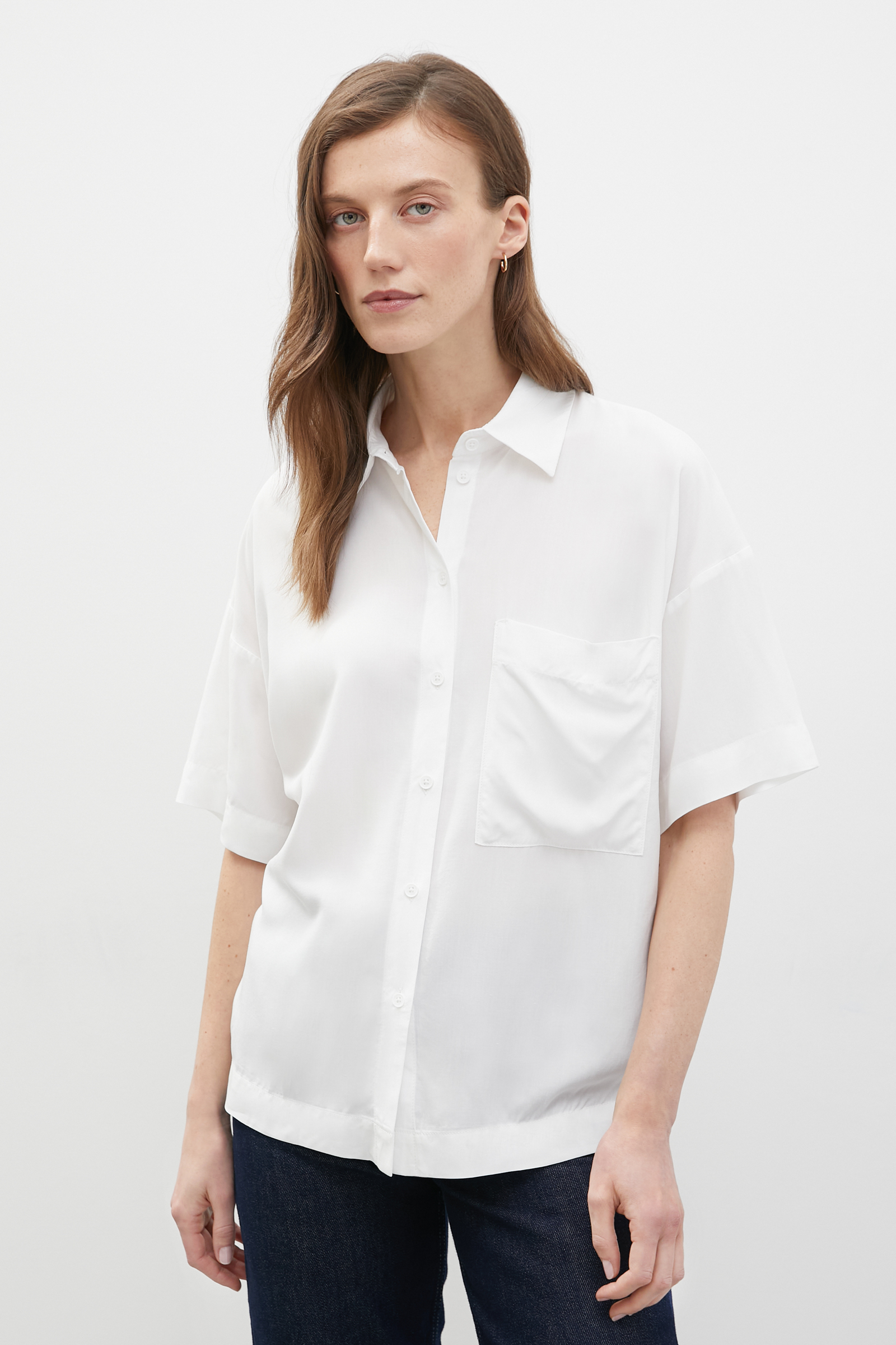 Рубашка женская Finn Flare BAS-10060 белая XL
