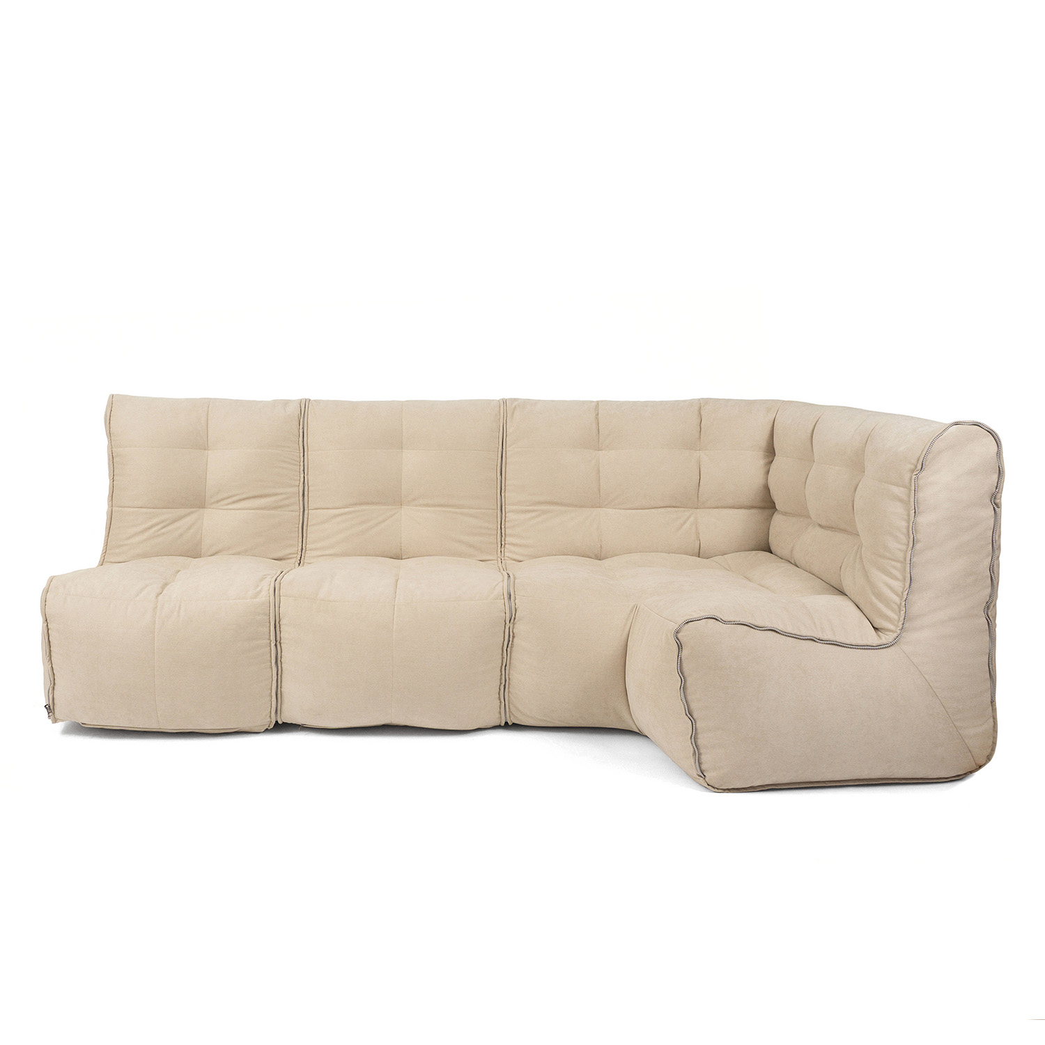 Бескаркасный модульный диван GoodPoof Мод L-II one size, велюр, Natural Linen