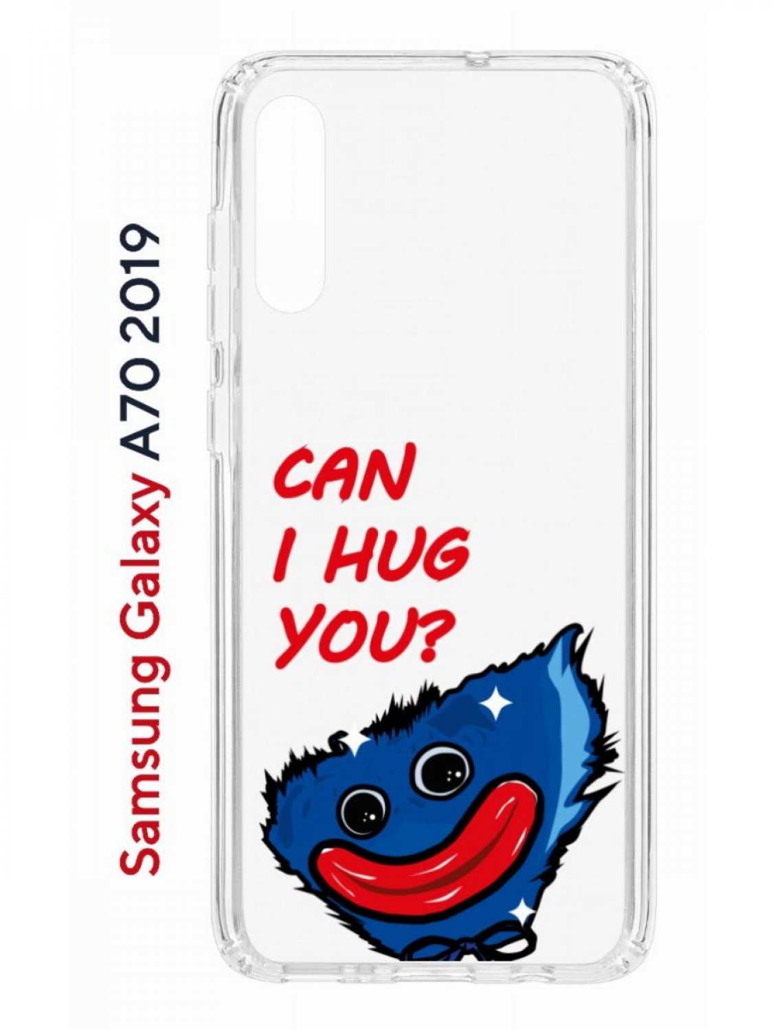 Чехол на Samsung A70 Kruche Print CAN I HUG YOU,противоударный бампер,с защитой камеры