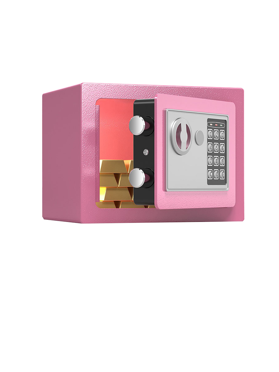 Сейф URM с электронным кодовым замком, розовый