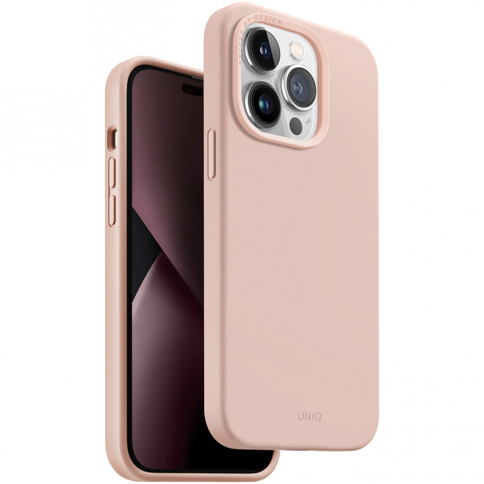 Чехол uniq lino для iphone 14 pro, розовый (pink) (ip6.1p(2022)-linopnk)