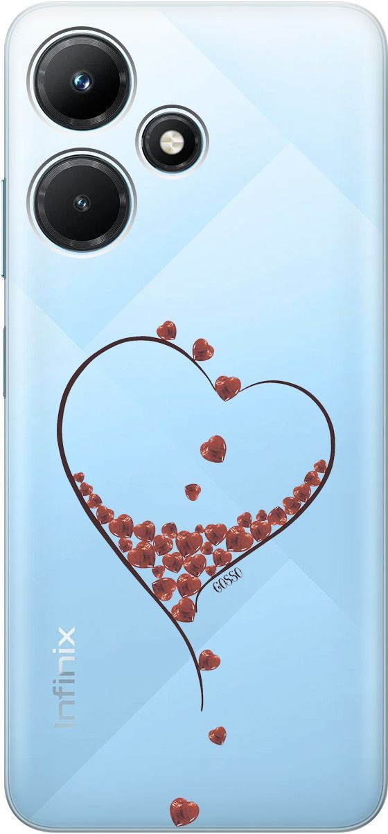 Чехол на Infinix Hot 30i "Little hearts" прозрачный