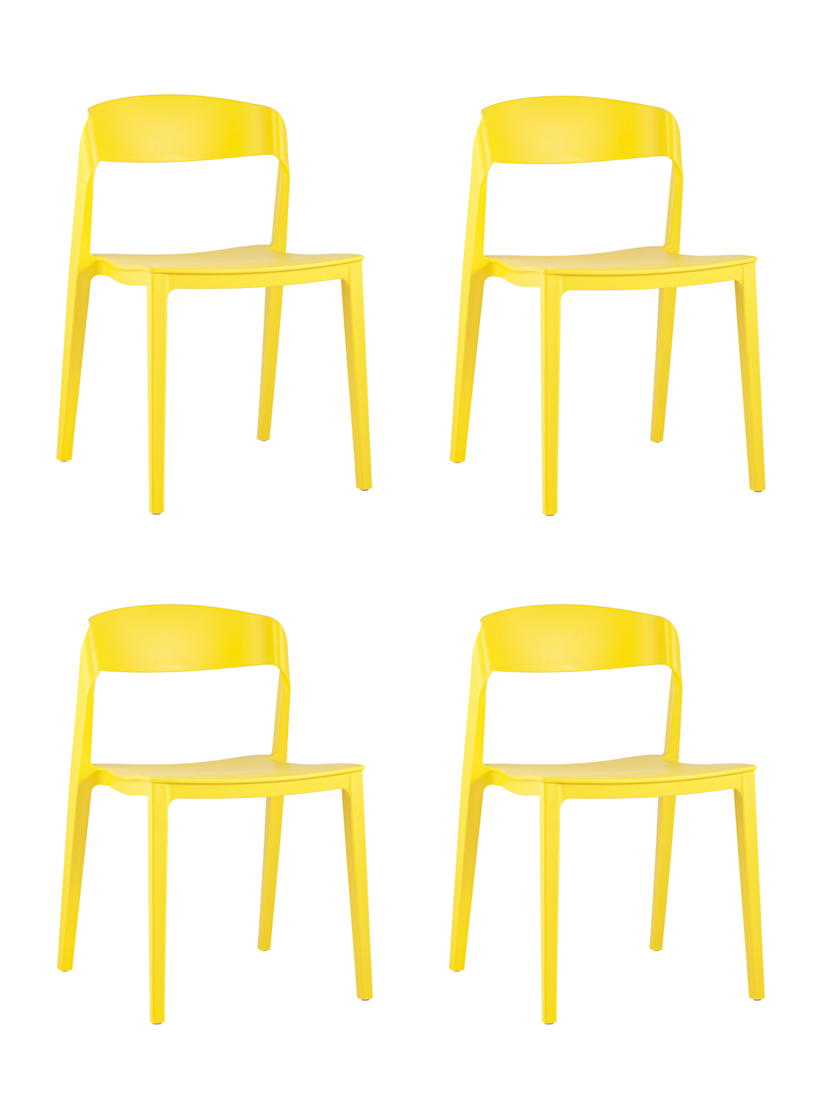 Комплект стульев 4 шт. Stool Group Moris, желтый