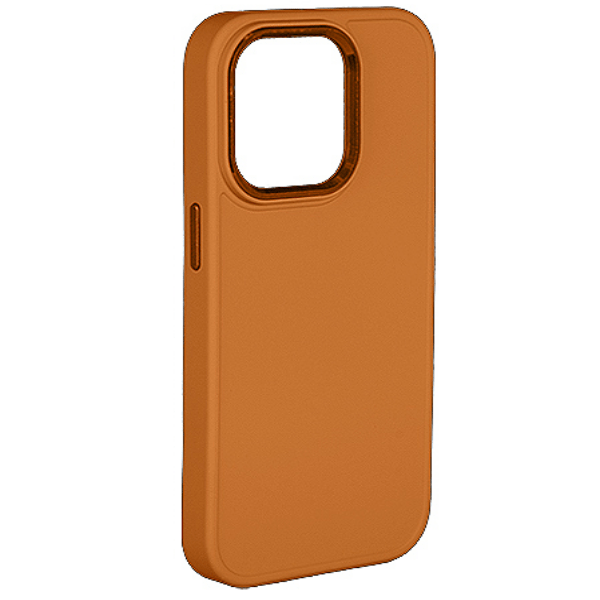 Чехол iPhone 14 Pro матовый с цветной камерой, оранжевый