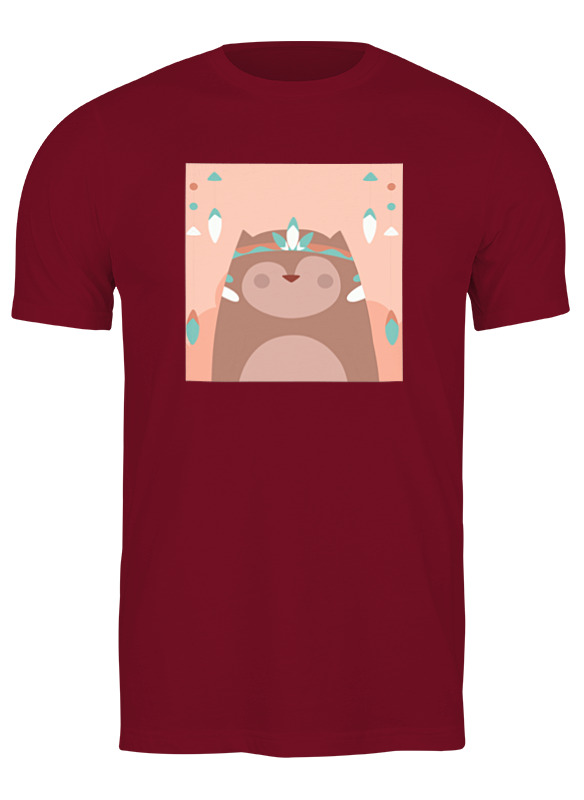 Футболка мужская Printio Bear here бордовая 2XL