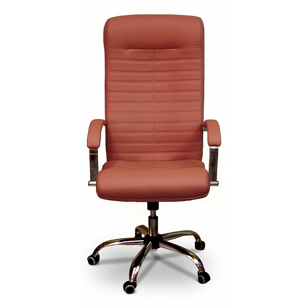 Кресло компьютерное Креслов Орион коричневый, хром