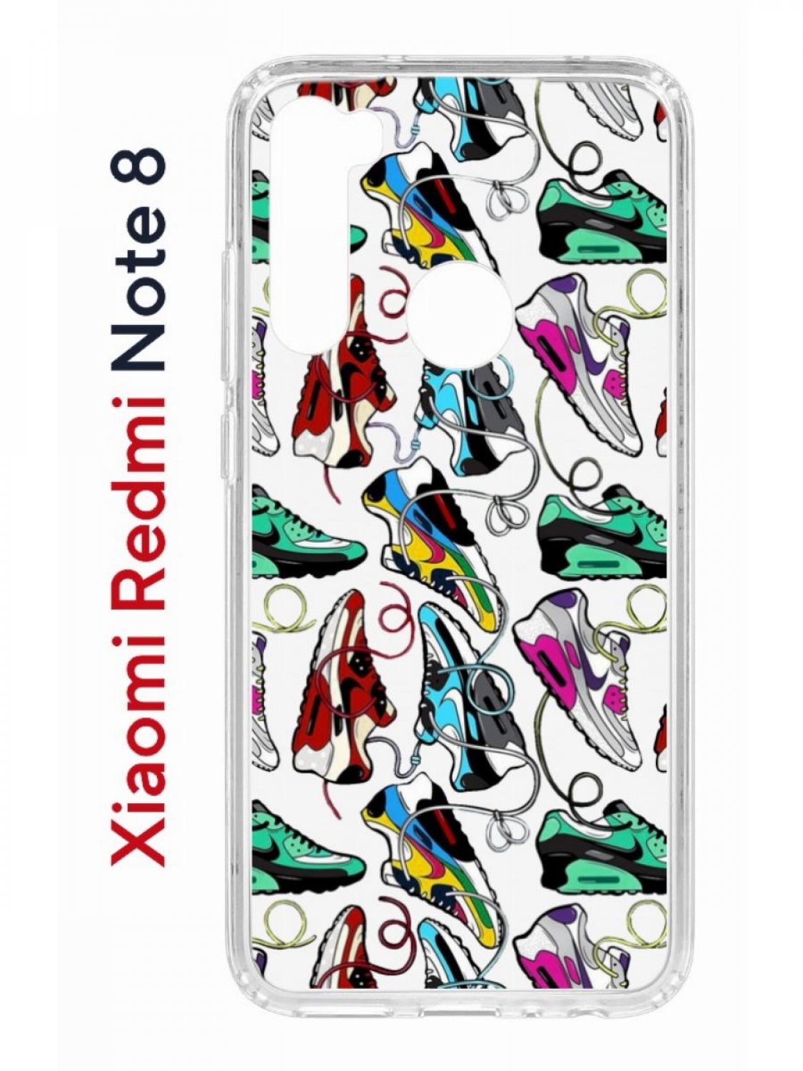 Чехол на Redmi Note 8 Kruche Print Кроссы Nike Air Max,противоударный бампер с принтом