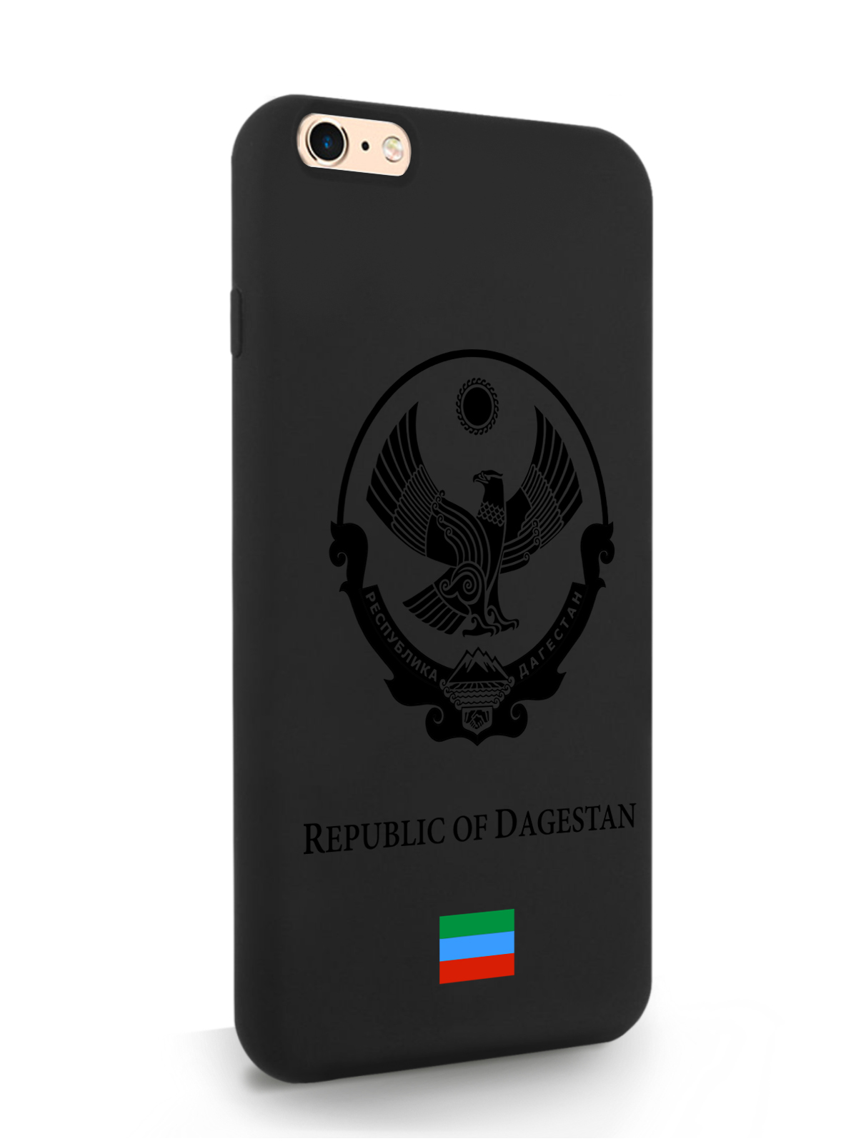 Чехол SignumCase для iPhone 6/6s Plus, черный лаковый Герб Дагестана, черный