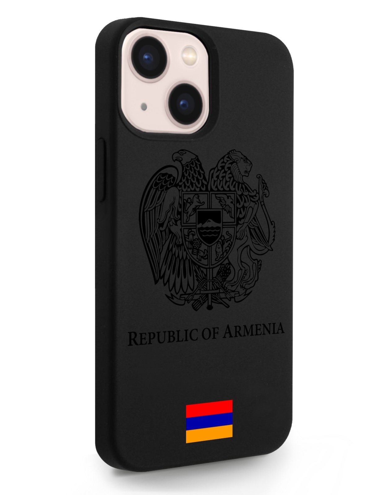 Черный SignumCase для iPhone 13 Mini Черный лаковый Герб Армении черный