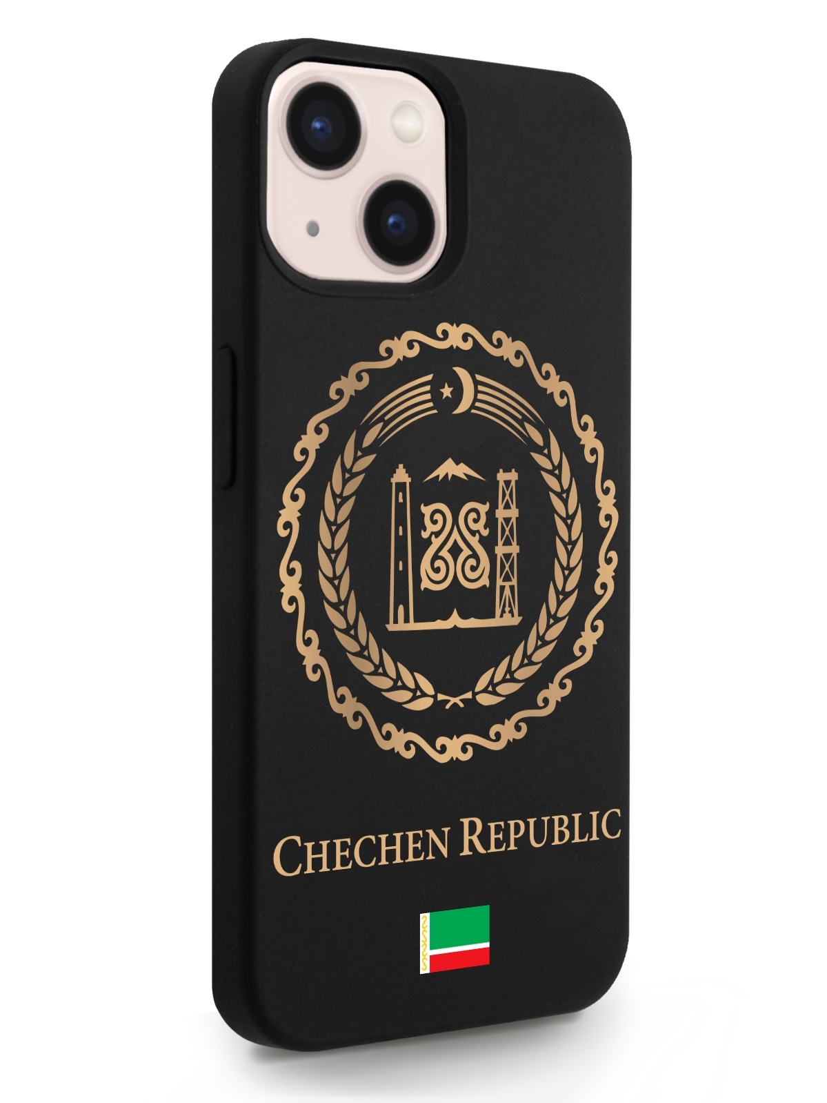 Черный SignumCase для iPhone 13 Золотой Герб Чечни черный