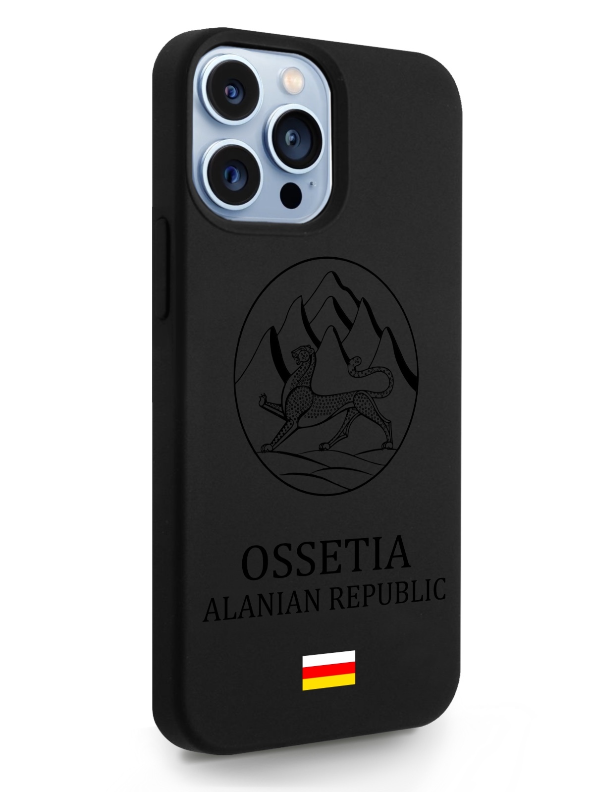 Черный SignumCase для iPhone 13 Pro Max Черный лаковый Герб Северной Осетии черный