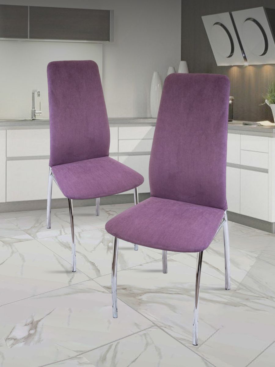 Кухонные стулья мягкие со спинкой Мебель Хром Хром2 шт лиловый