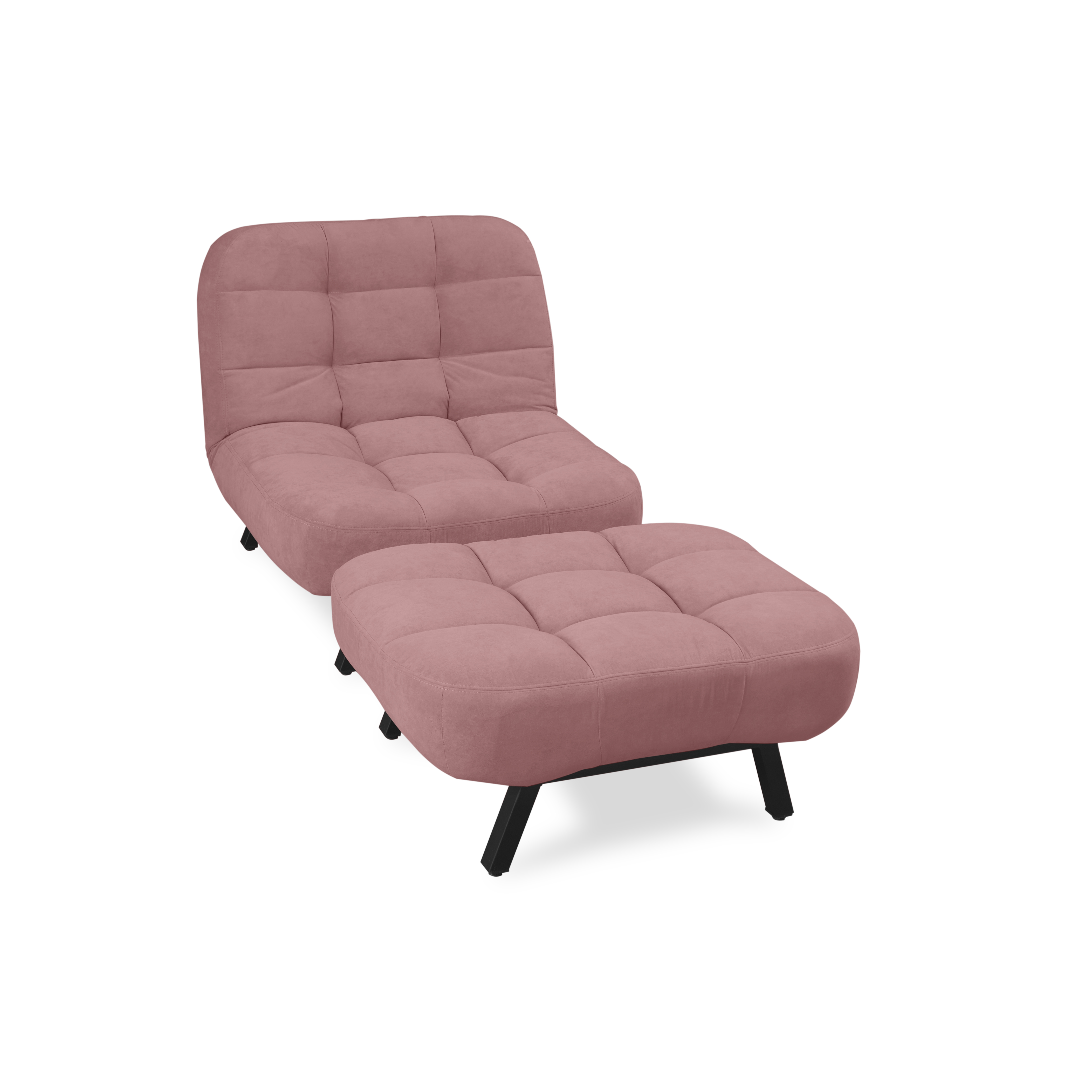 Комплект мягкой мебели BRENDOSS Абри кресло и пуф розовый