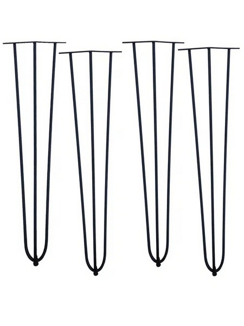 Ножки-шпильки металлические для стола Solarius, комплект 4 шт., цвет черный