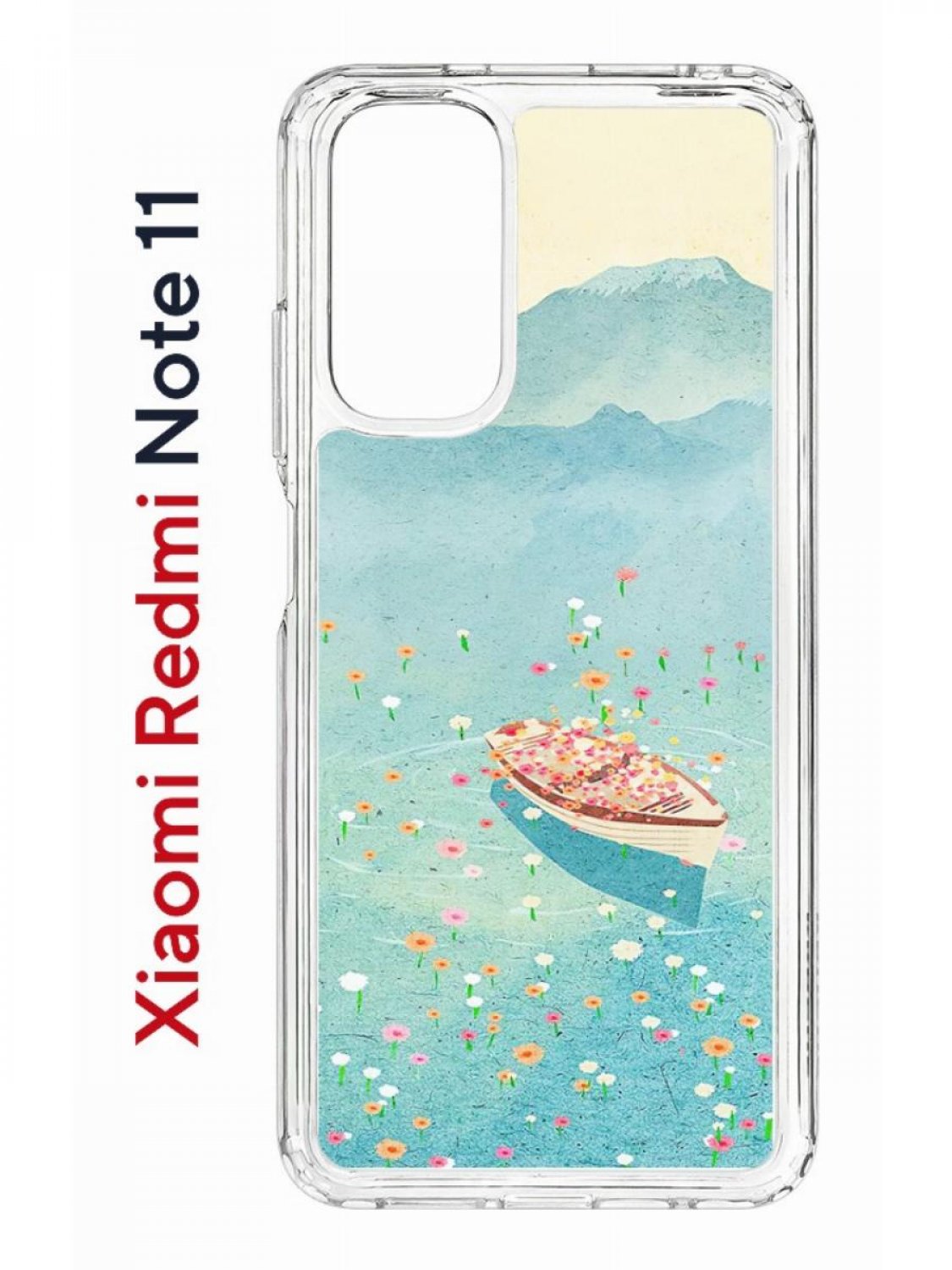 Чехол на Redmi Note 11/11S Kruche Print озеро цветов,противоударный бампер с принтом