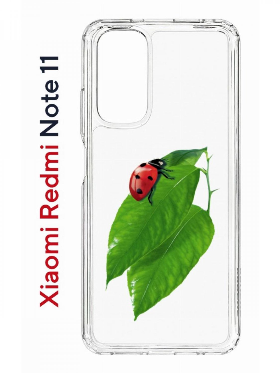 Чехол на Xiaomi Redmi Note 11/11S Kruche Print Ladybug,противоударный бампер с принтом