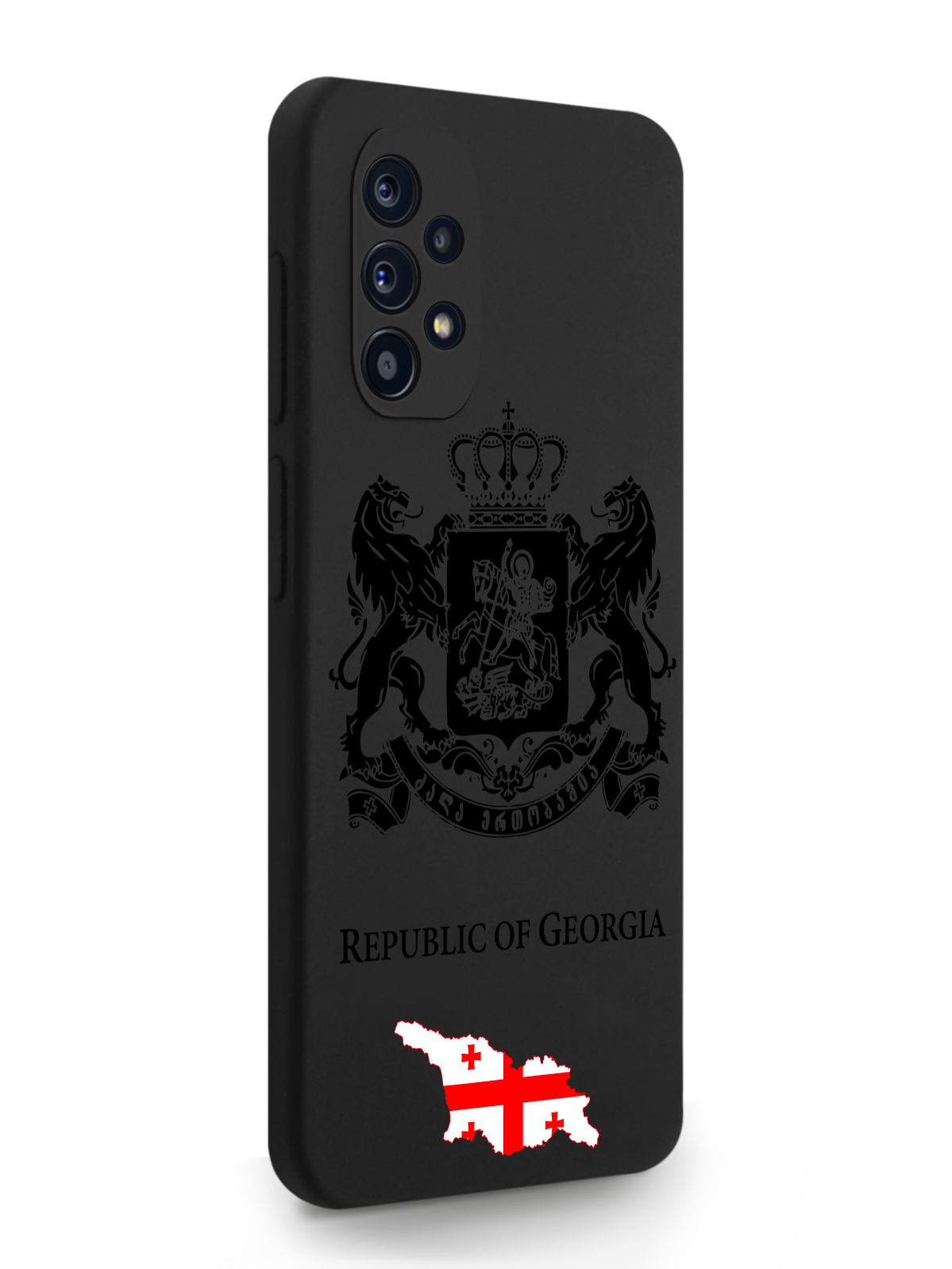 Чехол SignumCase для Samsung Galaxy A32 Черный лаковый Герб Грузии черный