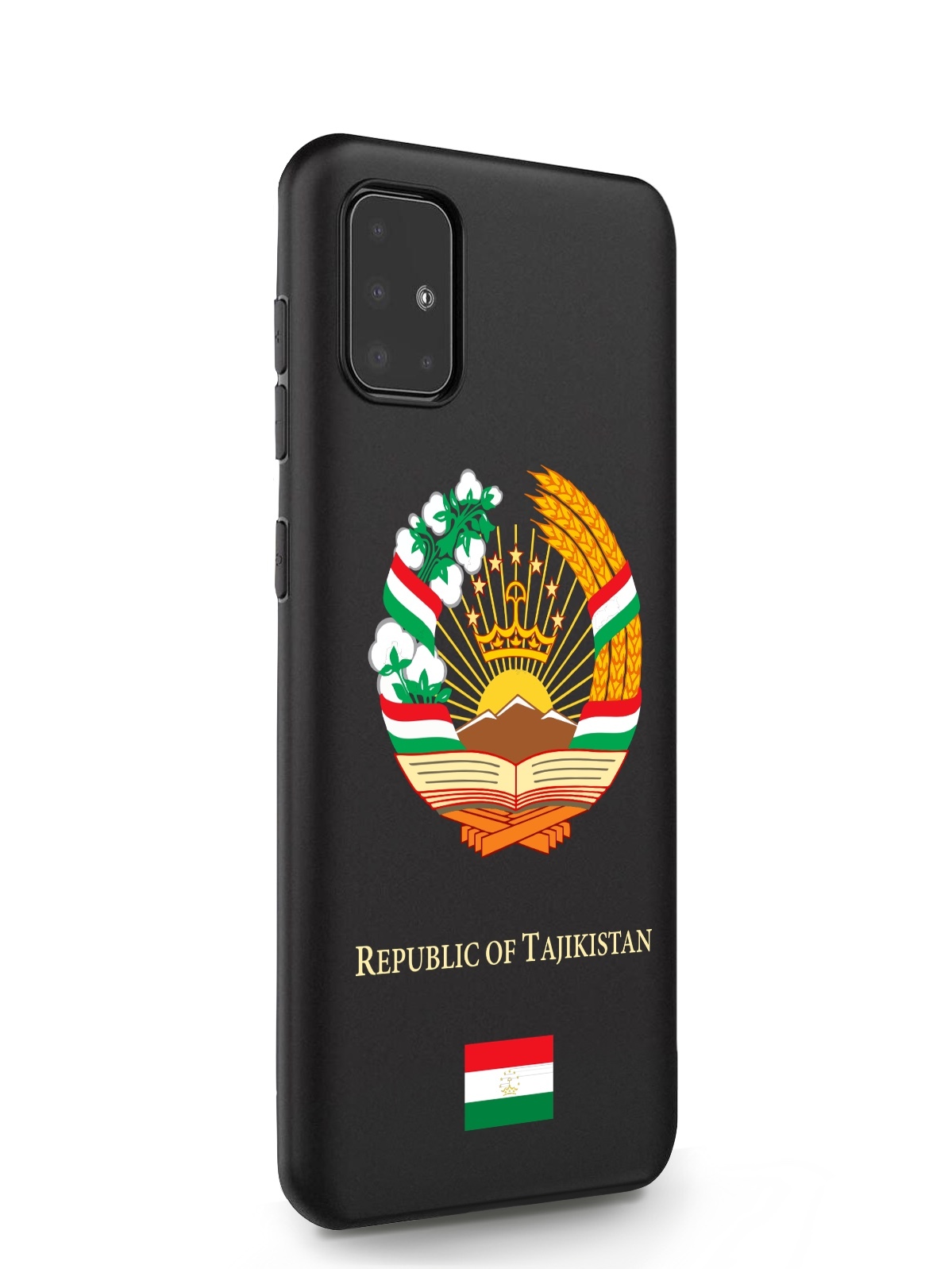 Чехол SignumCase для Samsung Galaxy A51 Герб Таджикистана черный