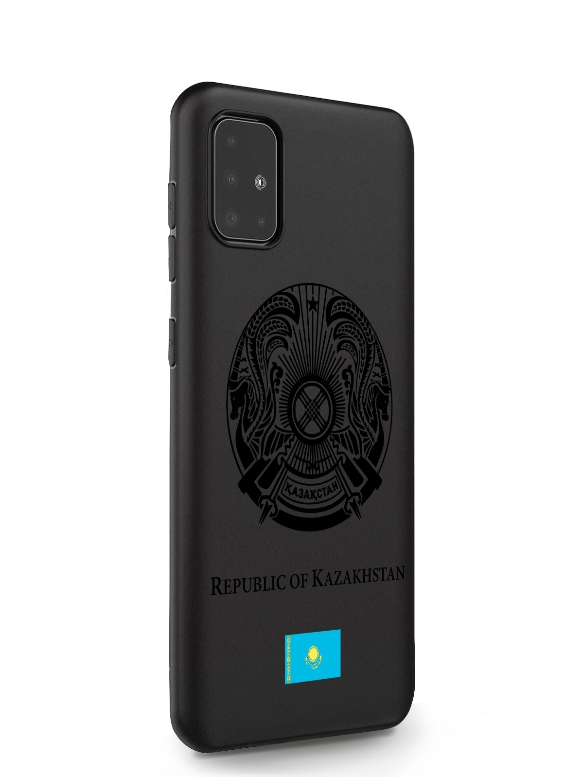 Чехол SignumCase для Samsung Galaxy A51 Черный лаковый Герб Казахстана черный