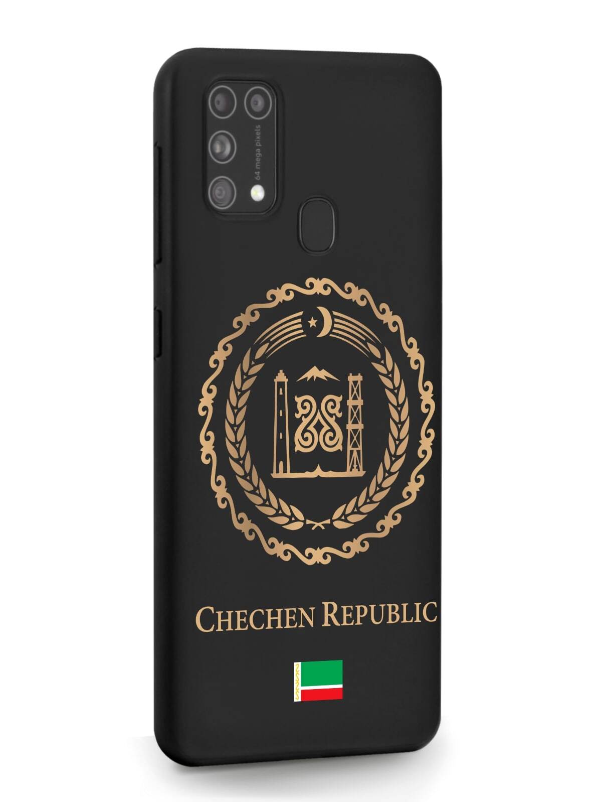 Чехол SignumCase для Samsung Galaxy M31 Золотой Герб Чечни черный