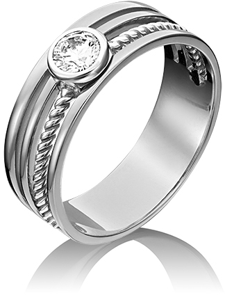 Кольцо из белого золота р. 17,5 PLATINA jewelry 01-5347-00-501-1120-38, фианит