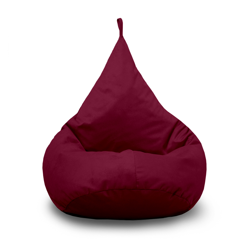 Кресло-мешок PUFON Груша XL, микровелюр, бордовый