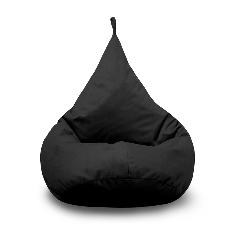 Кресло-мешок PUFON Груша XL, микровелюр, черный