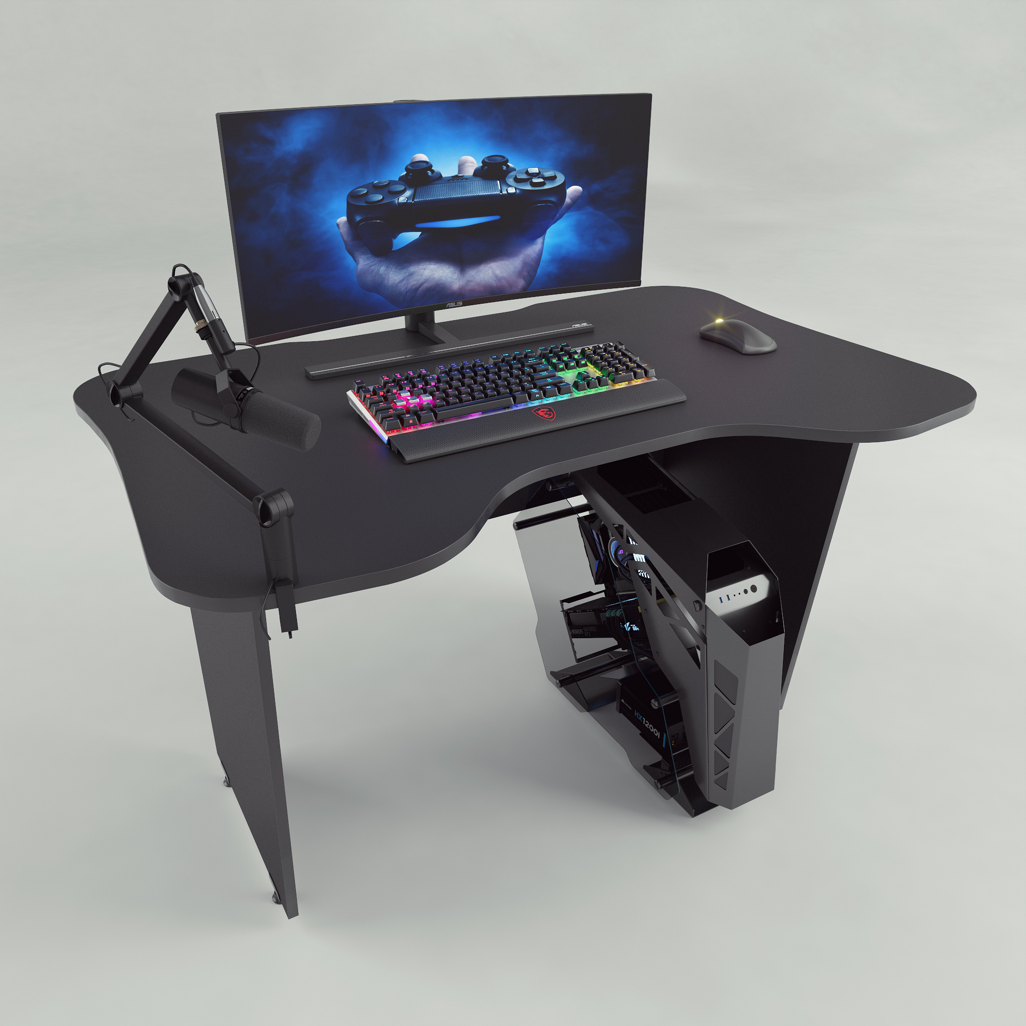 Игровой компьютерный стол myXplace Fly, черный