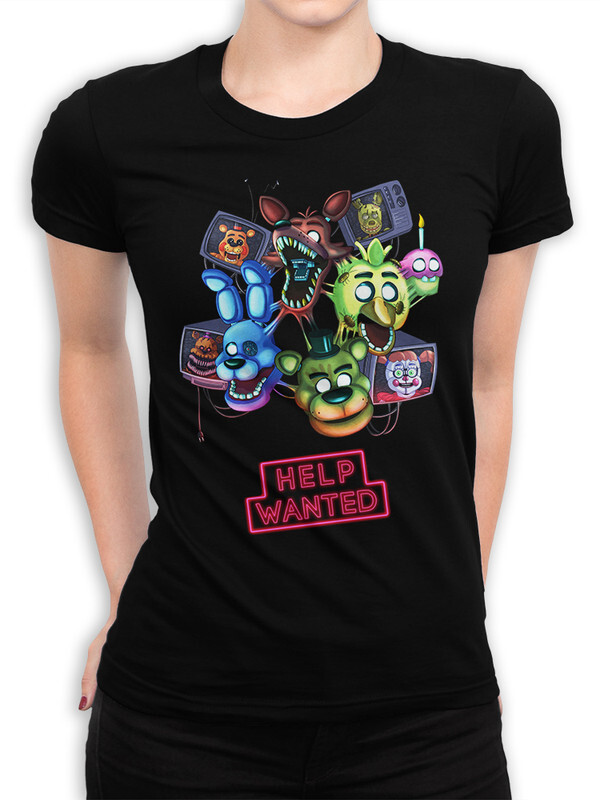 Футболка женская Design Heroes Five Nights at Freddy's черная 2XL