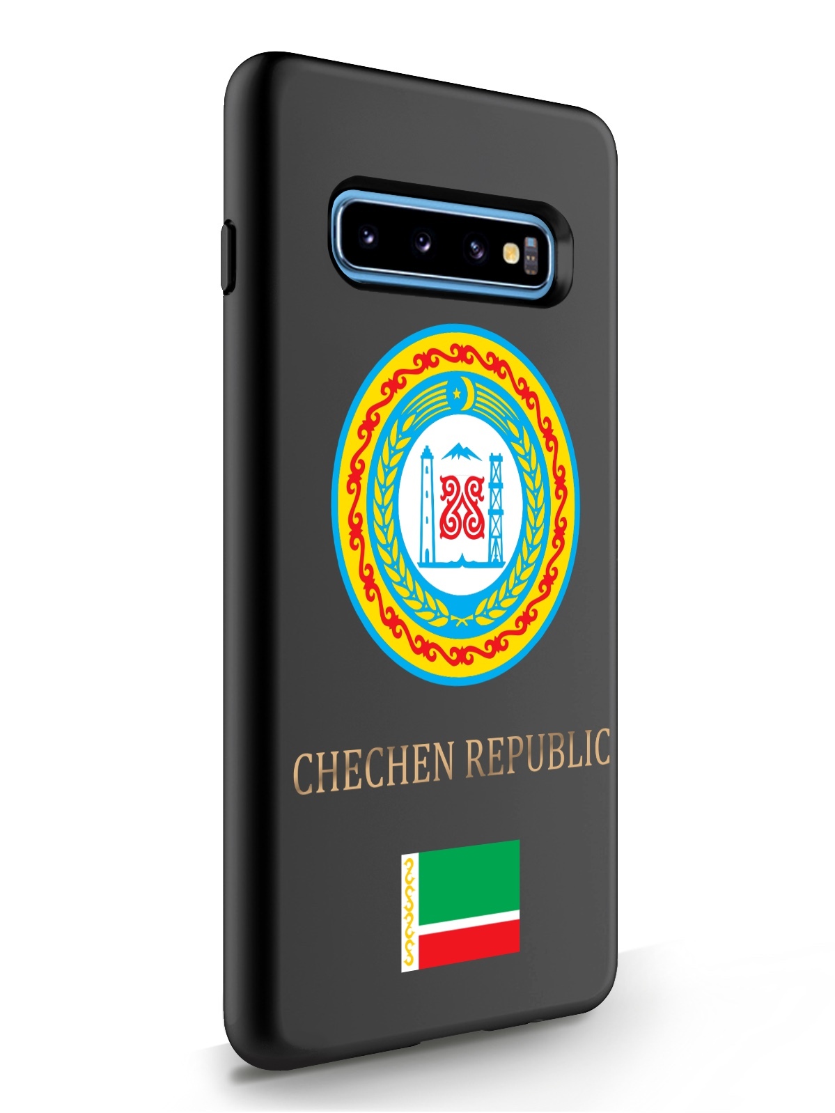 Чехол SignumCase для Samsung Galaxy S10 Plus Герб Чечни черный