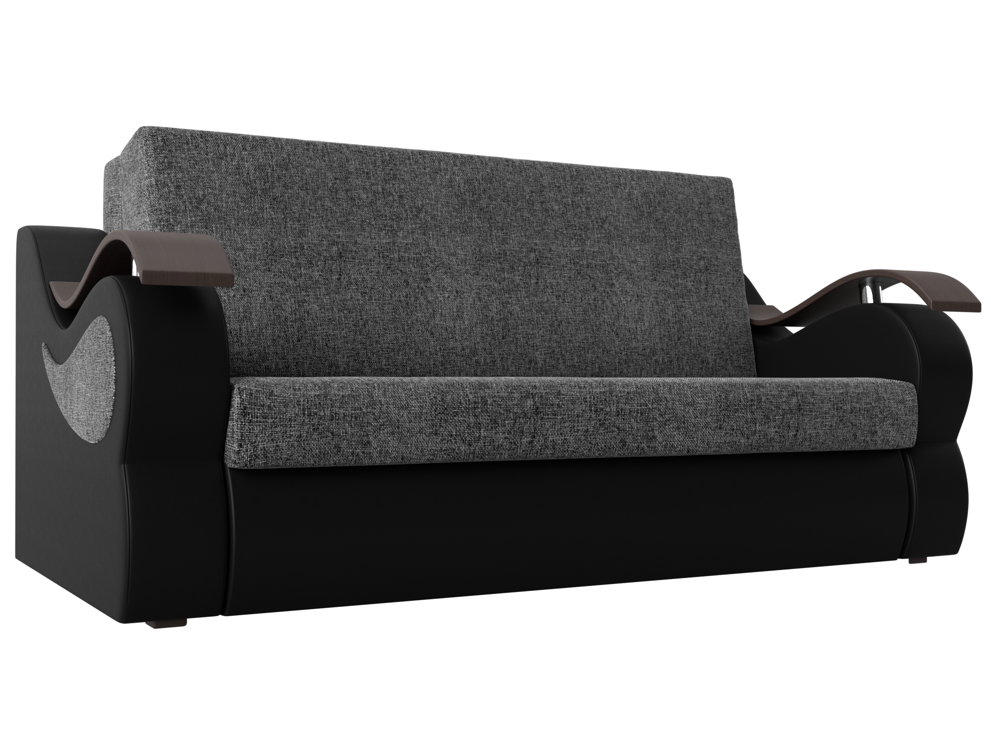 Прямой диван Меркурий 160 рогожка/экокожа серый/черный