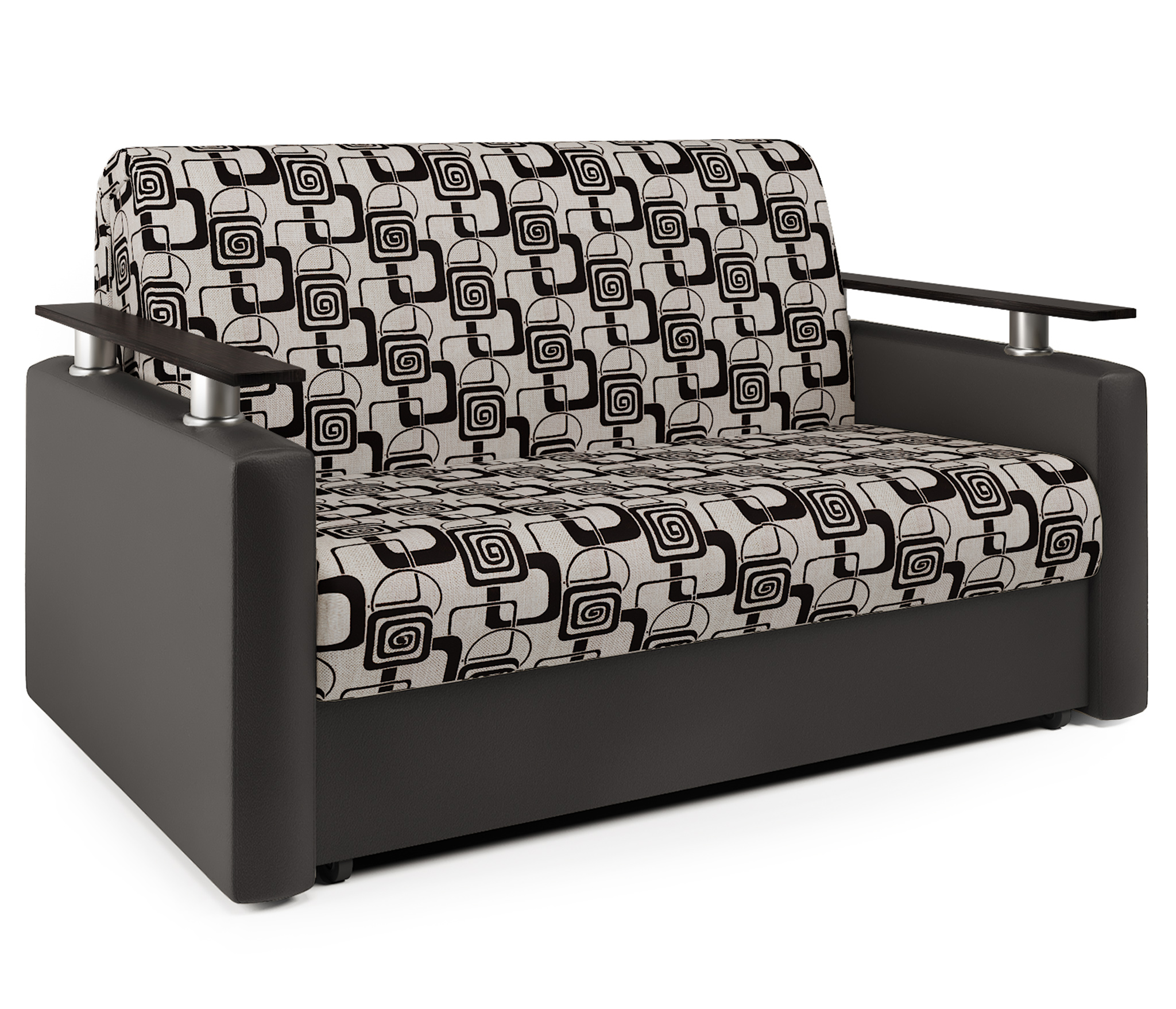 Диван-кровать Шарм-Дизайн Шарм 140 экокожа шоколад и ромб
