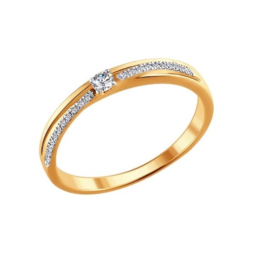 Кольцо помолвочное из желтого золота с бриллиантом р. 16 SOKOLOV Diamonds 1011318