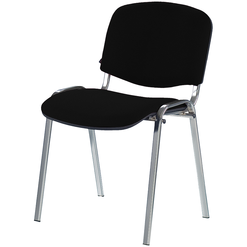 Офисный стул Изо, каркас металл хром, обивка ткань черная
