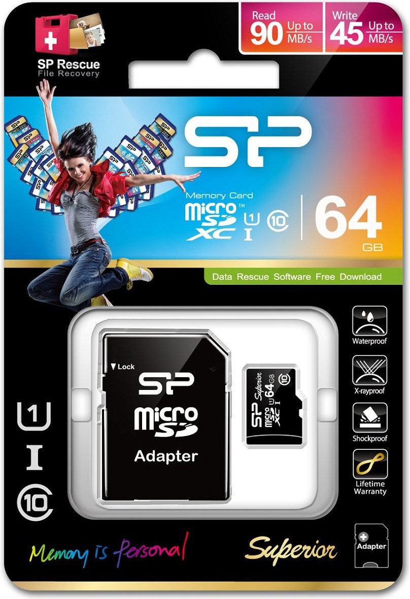 Карта памяти microSD 64GB Silicon Power Superior microSDXC