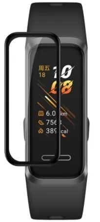 Стекло 3D PMMA LuxCase для Honor Band 4,Черная рамка, Прозрачное, Front, 0,15 мм