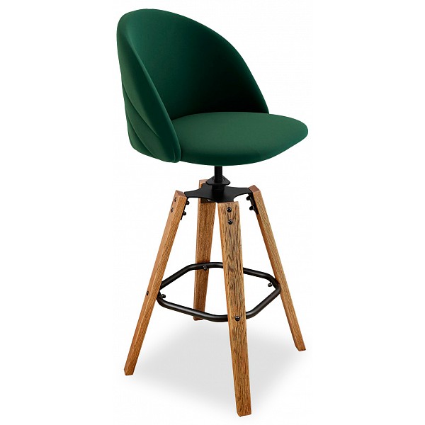 Барный стул Sheffilton She_9872342301, лиственно-зеленый/брашированный коричневый/черный