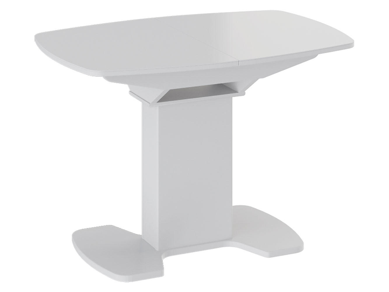 Кухонный стол ТриЯ Портофино Белый / Белый глянец, стекло Большой