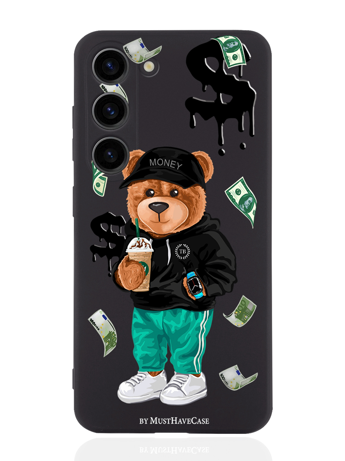 Чехол MustHaveCase для Samsung Galaxy S23 Tony Bear/Мишка Тони черный