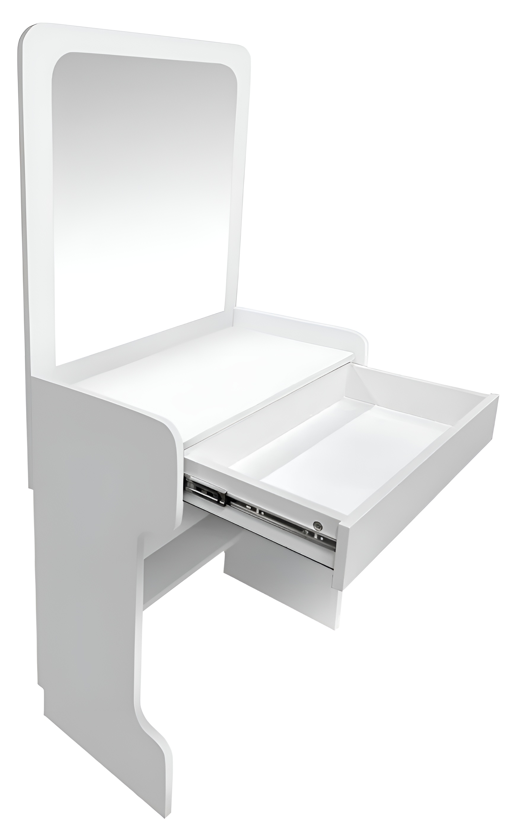 Туалетный столик с зеркалом и ящиком Нева № 6, 60 см, белый матовый
