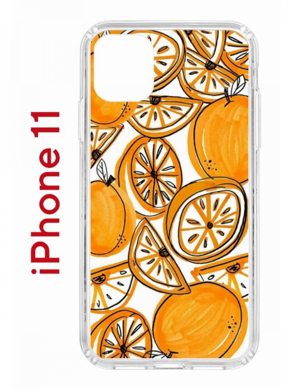 Чехол на iPhone 11 с принтом Kruche Print Апельсины, бампер с защитой камеры