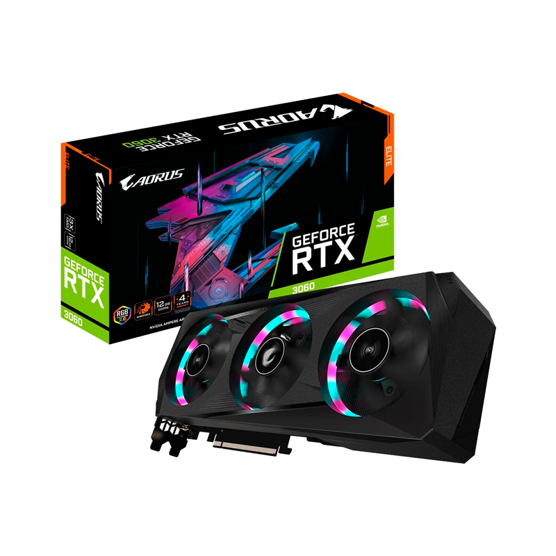 Видеокарта Gigabyte NVIDIA GeForce RTX3060 ELITE LHR (GV-N3060AORUS E-12GD 2.0)