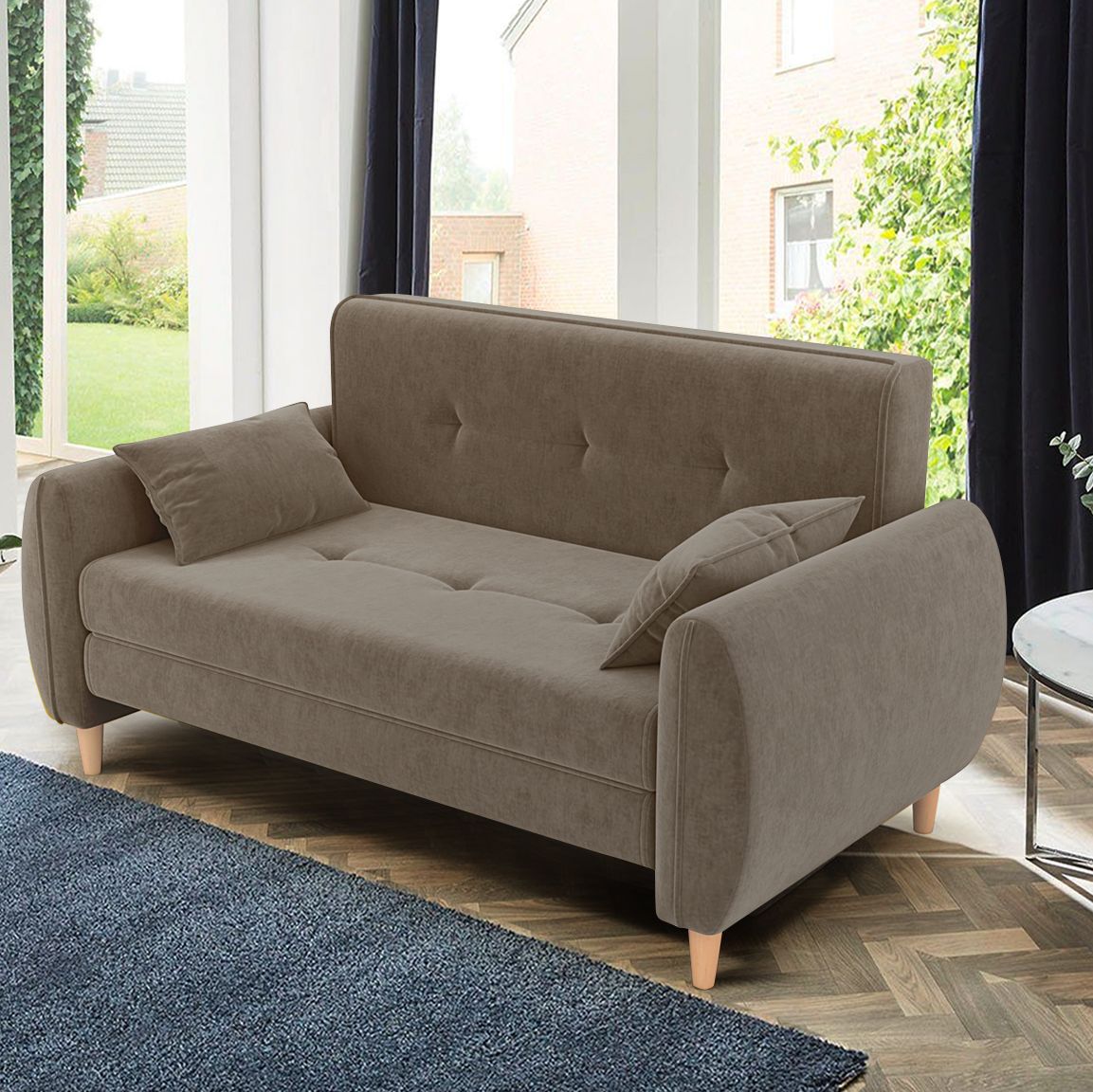 Раскладной диван Алито Твикс, 120х200, бежево-коричневый
