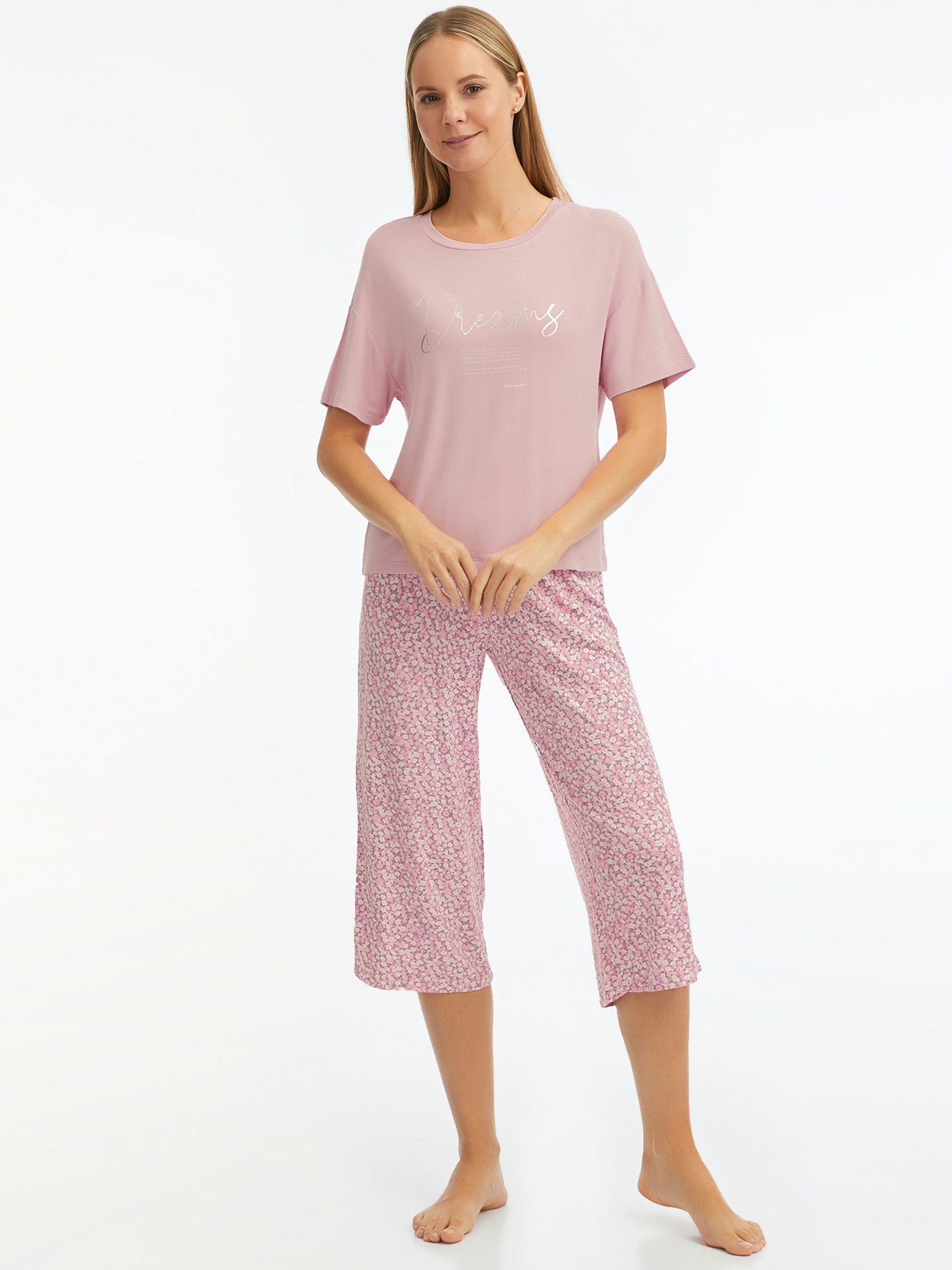 Пижама женская oodji 56002248-1 розовая S