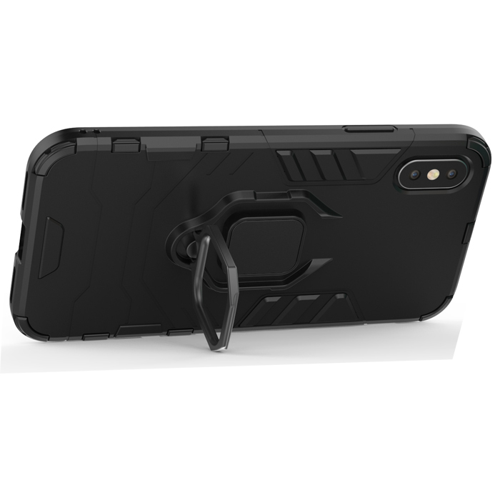 Противоударный чехол с кольцом Panther Case для iPhone XS Max (черный)